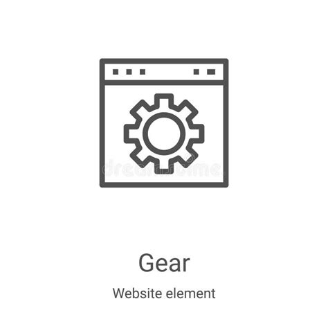 Gear Icon Vector From Website Element Collection Thin Line Gear