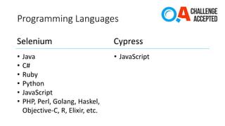 QA Challenge Accepted Cypress Vs Selenium PPTX Browsers Computer Software And