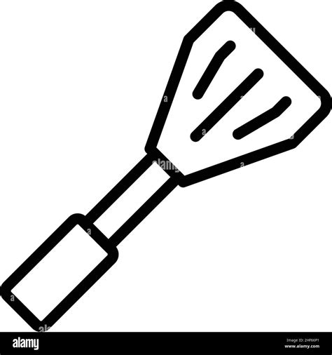 Grill Spatula Icon Outline Vector Kitchen Cooking Cutlery Utensil