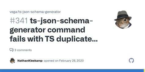 Ts Json Schema Generator Command Fails With Ts Duplicate Identifier Errors · Issue 341 · Vega