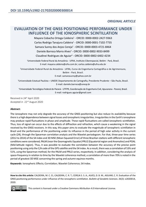 Pdf Evaluation Of The Gnss Positioning Performance Under Influence Of
