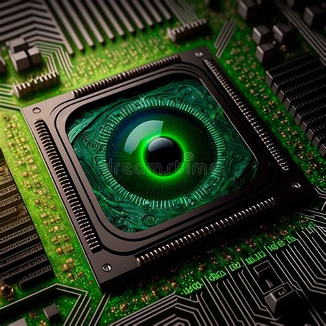 central processor with the concept of an eye digital illustration of