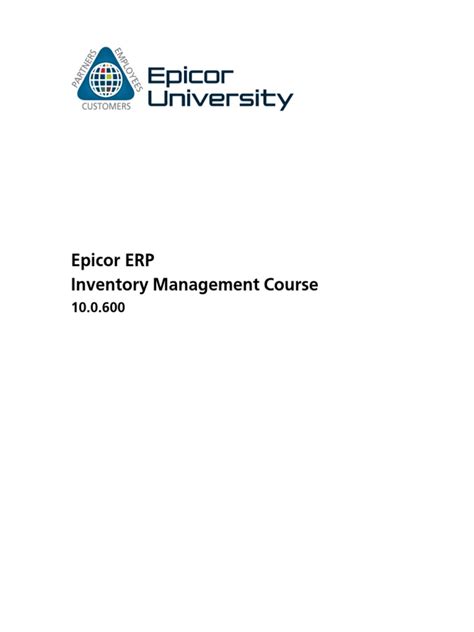 Epicor Inventory Management Pdf Inventory Warehouse