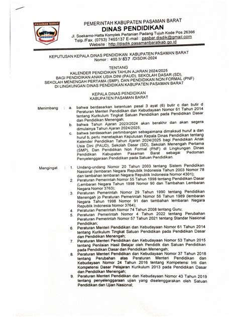 Kalender Pendidikan Tp 24 25 Pdf