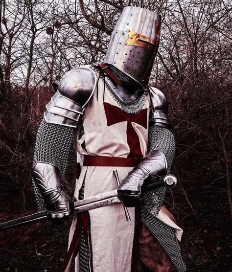Medieval Templar Knight Full Body Armor Suit Authentic Steel Battle