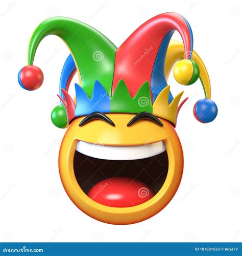Jester Emoji Isolated On White Background Joker Emoticon 3d Rendering