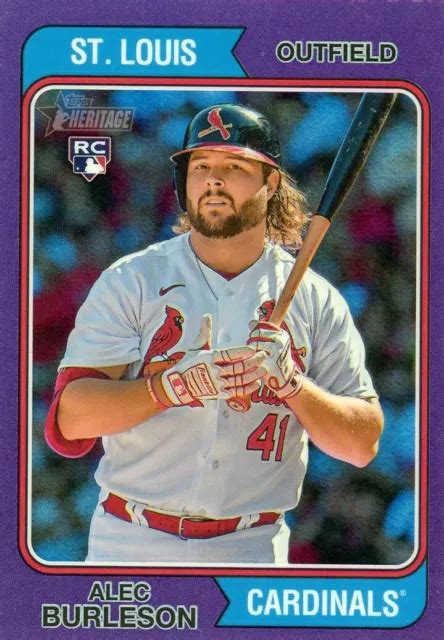 Topps Heritage Rifrattore Viola Cromato Alec Burleson Rc