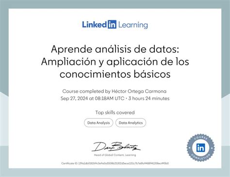 Héctor Ortega Carmona On Linkedin Certificate Of Completion