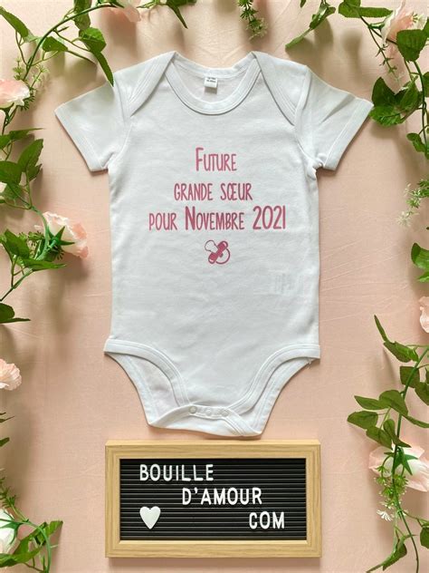 Body personnalisé future grande soeur Bouille d amour