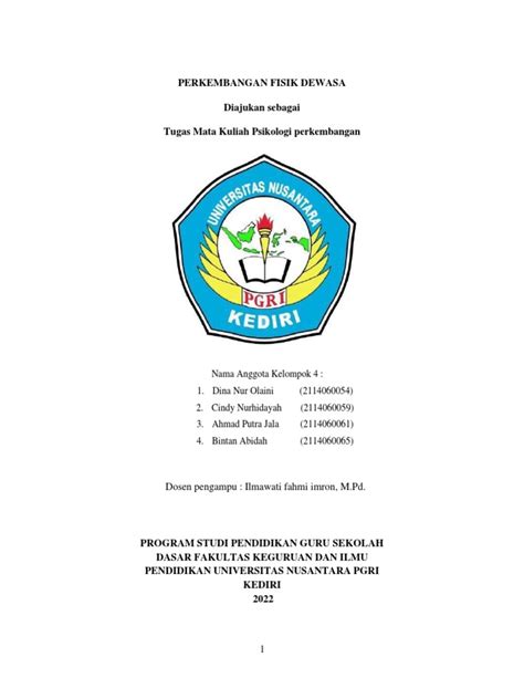 Perkembangan Fisik Dewasa Pdf Karier And Perkembangan