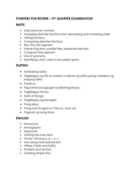 Pointers For Review Pdf