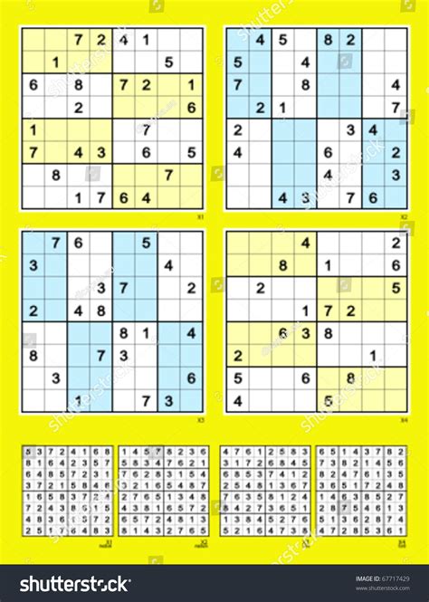 Sudoku 8x8 Grid Symmetrical Medium Hard Vector De Stock Libre De