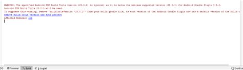 android this error remove build tools version and sync project