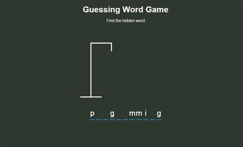Guessing Word Game Gui In Vanillajs With Source Code Sourcecodester