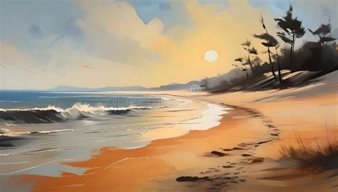 Beach Landscape Drawing Stock Illustrations 26012 Beach Landscape