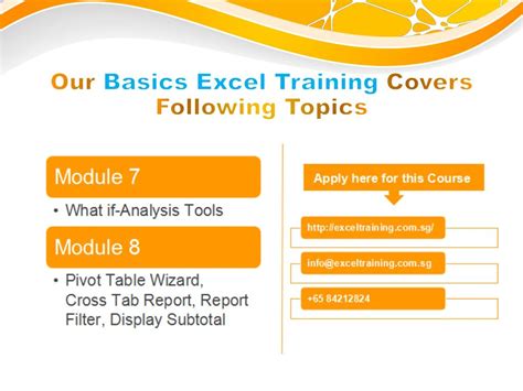 PPT Microsoft Excel Training Singapore Basic Advanced Course Details PowerPoint
