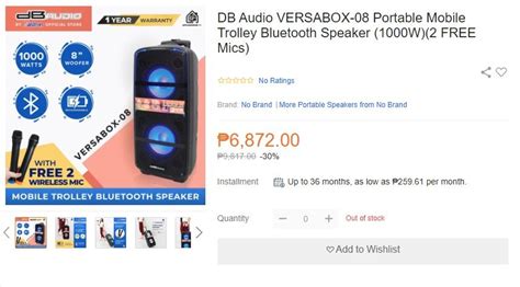 DB Audio By Astron Versabox W Portable Mobile Trolley Bluetooth Speaker Mall Pull Out