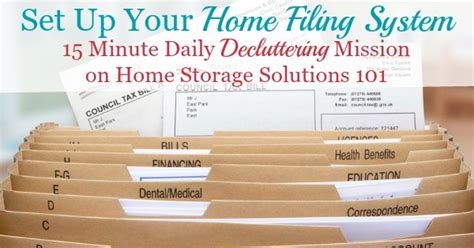 Suggested Home File Categories For Organized Filing System