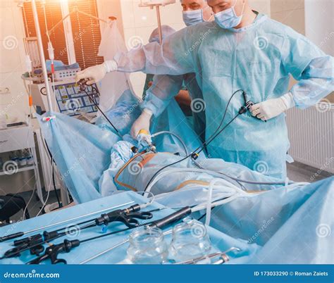 Process Of Gynecological Surgery Operation Using Laparoscopic Equipment