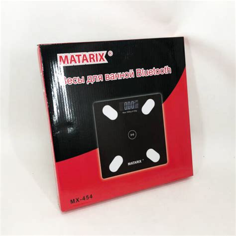 Напольные умные фитнес весы Matarix Mx 454 App Bluetooth Смарт весы с