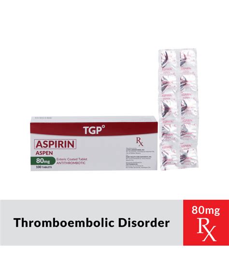 Aspen Aspirin 80mg Enteric Coated Tablet