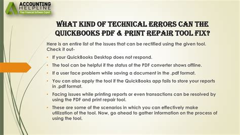 PPT A Quick Fix Guide For QuickBooks PDF And Print Repair Tool Issue PowerPoint Presentation