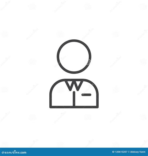 Businessman Person Outline Icon Stock Vector Illustration Of Manager Avatar 120615207