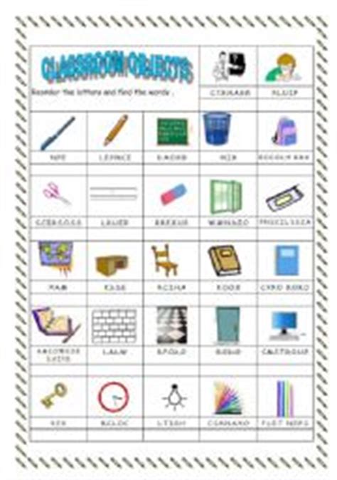 Classroom Objects 2 ESL Worksheet By Faurfab