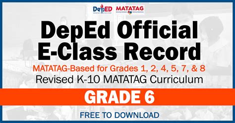 Grade 6 Deped Official E Class Record Free Download Deped Click