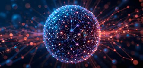 Futuristic Glowing Sphere Representing Global Neural Network Connectivity Stock Illustration ...