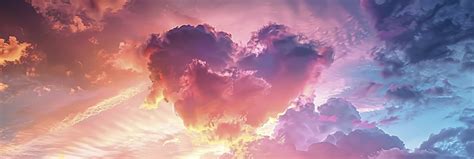 A Heart Shaped Cloud In Sky With Pink And Blue Hue The Is Filled Clouds Heart Only Clear Object
