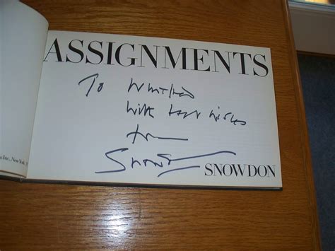 Assignments Signed Par Snowdon Antony Armstrong Jones New Hardcover