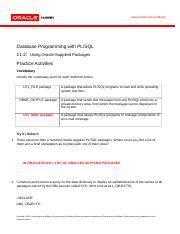 Plsql Practice Docx Oracle Academy Database Programming