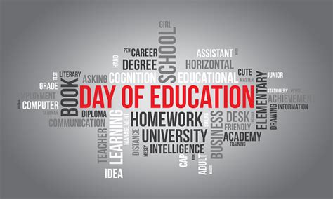 교육의 날 세계 구름 배경 교육 인식 벡터 그림 디자인 개념입니다 1월에 대한 스톡 벡터 아트 및 기타 이미지 1월 공부 교사 교육 관련 직업 Istock