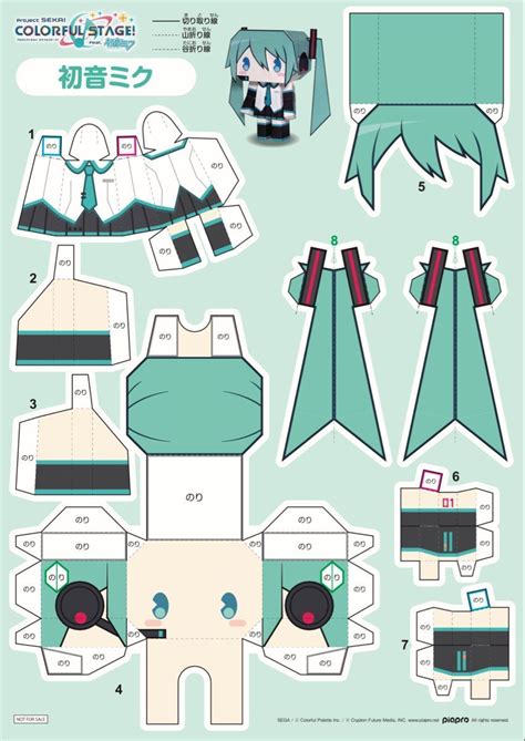 Hatsune Miku Virtual Singer Project Sekai Papercraft Paper Doll