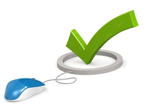 Premium Photo Blue Mouse With Green Tick