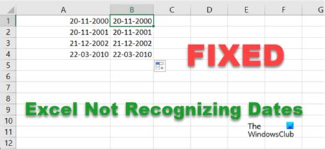 Excel Not Recognizing Dates [fix]