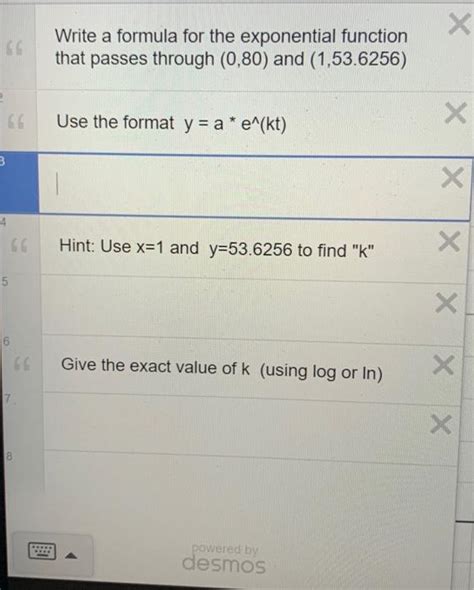 Solved Write A Formula For The Exponential Function That
