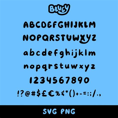 Blue Font Svg Blue Font Otf Blue Letters Svg Blue Alphabet Svg Blue Svg Cricut Bluey Font Svg