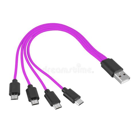 Cable With Usb And Micro Usb Connector On White Background In