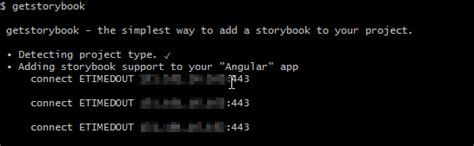 Getstorybook Connect Etimedout Issue Storybookjs Storybook Github