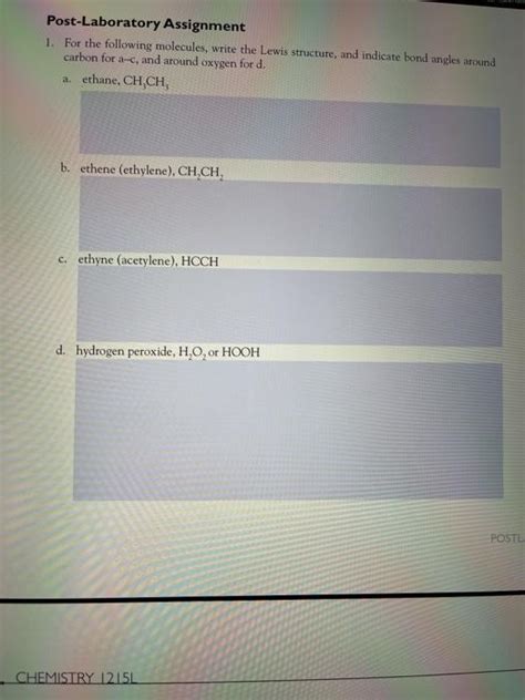 Solved Post Laboratory Assignment 1 For The Following