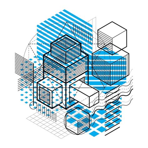 Premium Vector Abstract 3d Shapes Composition Vector Isometric Background Composition Of