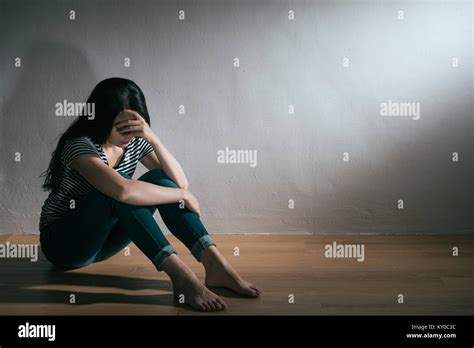 Beautiful Pretty Woman Having Depression Bipolar Disorder Emotion