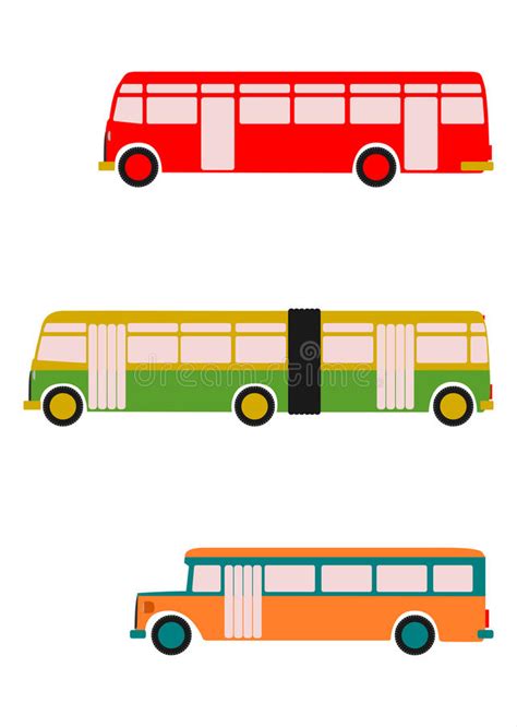 公共汽车 红色和白色公共汽车 并且黑剪影 向量例证 插画 包括有 驱动器 图标 自动 公共 道路 60469934