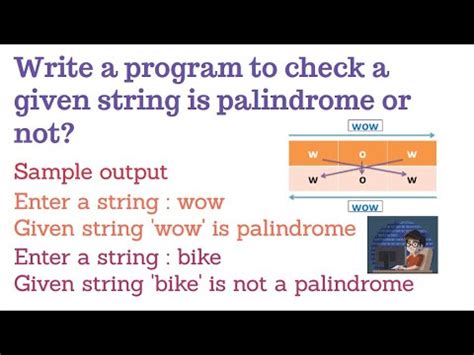 Check given string is Palindrome or not in Python programming? - YouTube