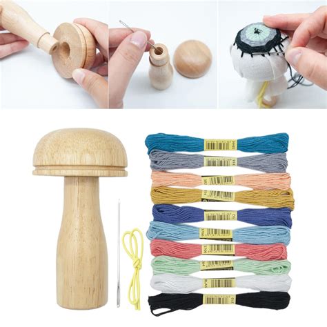Manual Patching Tool S With Ten Different Color Threads Darning Compact