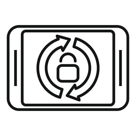 Tablet Password Recovery Icon Outline Vector Account Page 14838008