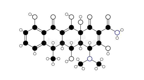 Doxycycline Molecule Structural Chemical Formula Ball And Stick Model