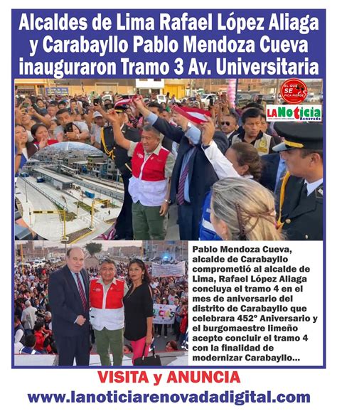 LIMA NORTE Alcalde de Lima Rafael López Aliaga y el alcalde de